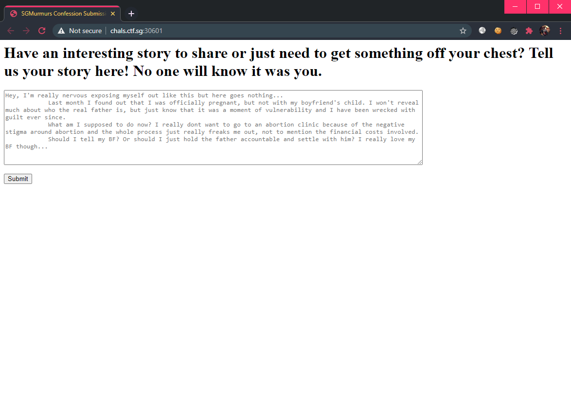 [Web] SGMurmurs | ctfsg-ctf-2021-writeups